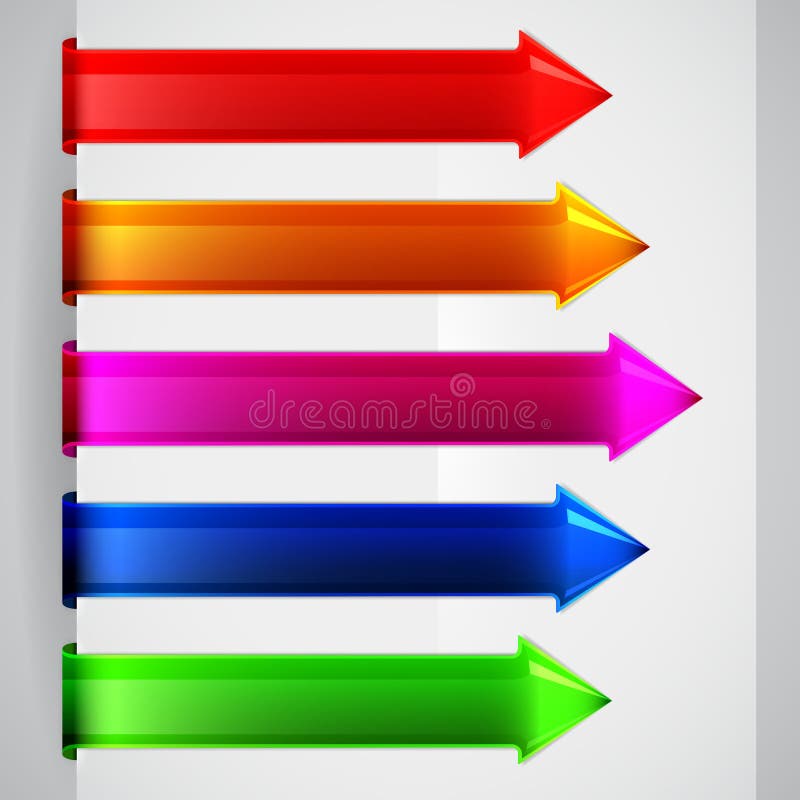 Colorful Arrow Shaped Labels Stock Vector - Illustration of horizontal ...