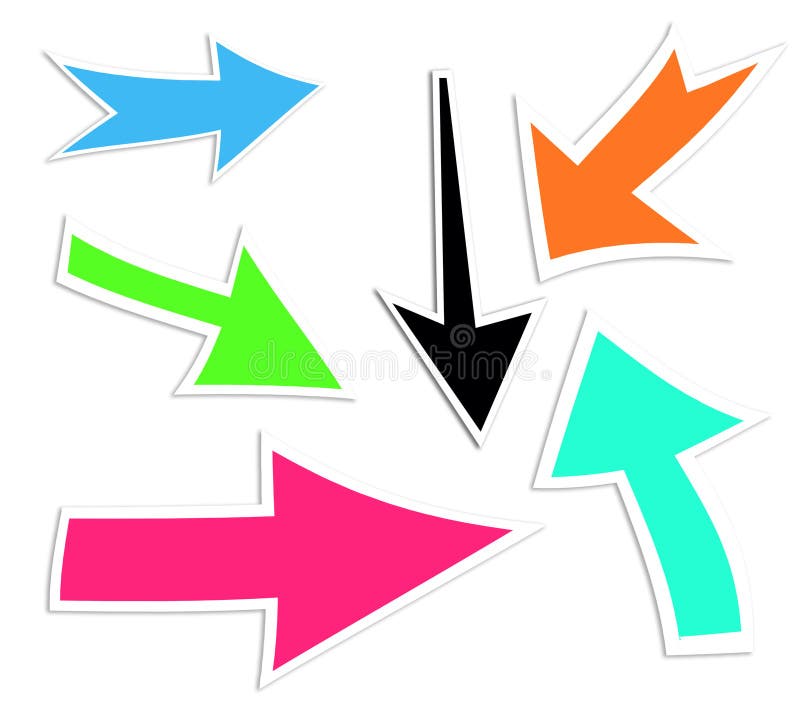 Multicolored Arrows Pointing in Different Directions. Stock ...