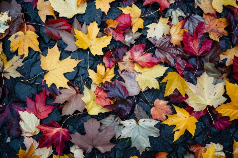 Multicolored Autumn Leaves Lying on the Floor Stock Photo - Image of ...