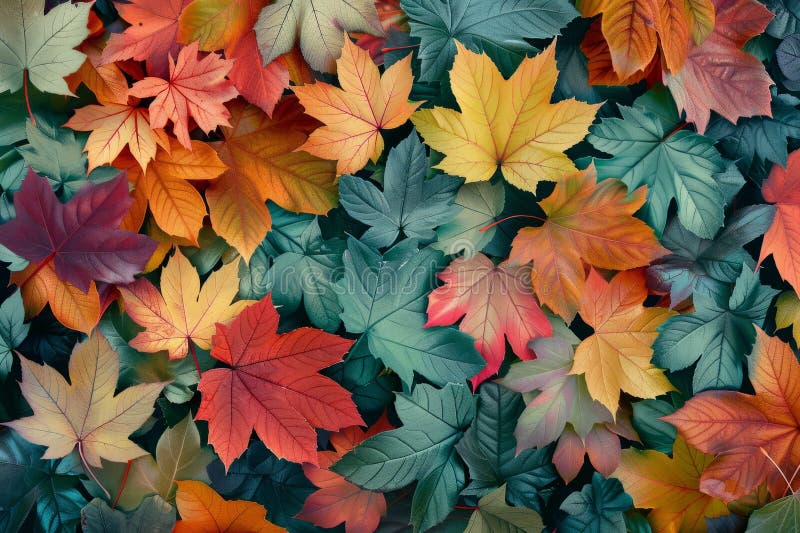 Multicolored Autumn Leaves Lying on the Floor Stock Photo - Image of ...