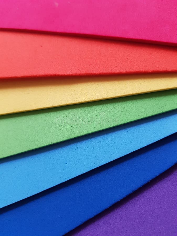 Sheets of Foamy in Various Colors Stacked with Appearance of Stair ...