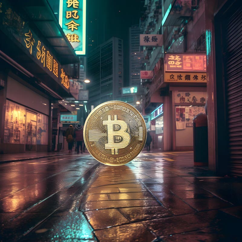 Multicolored Background Featuring the Image of Bitcoin - the Most ...