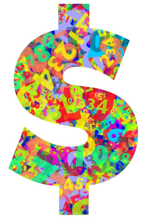 Multicolored Background with Numbers, Graphic Design and Typefaces ...