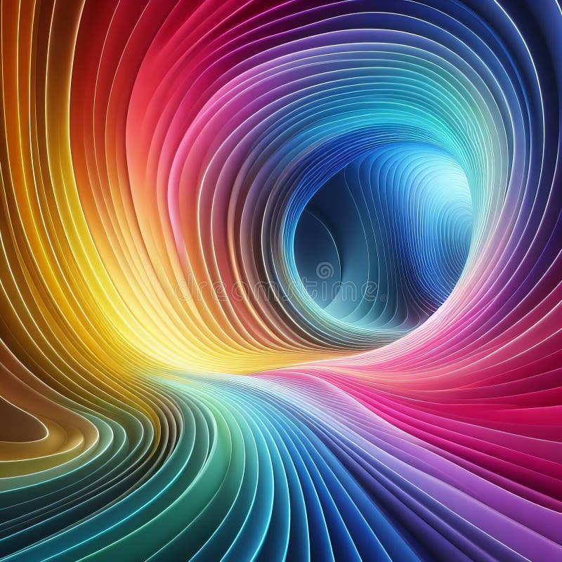 Abstract Gradient Rainbow Colors Background of Curved Lines Stock Image ...
