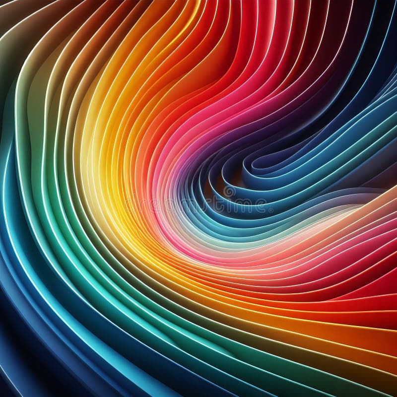 Abstract Gradient Rainbow Colors Background of Curved Lines Stock Photo ...