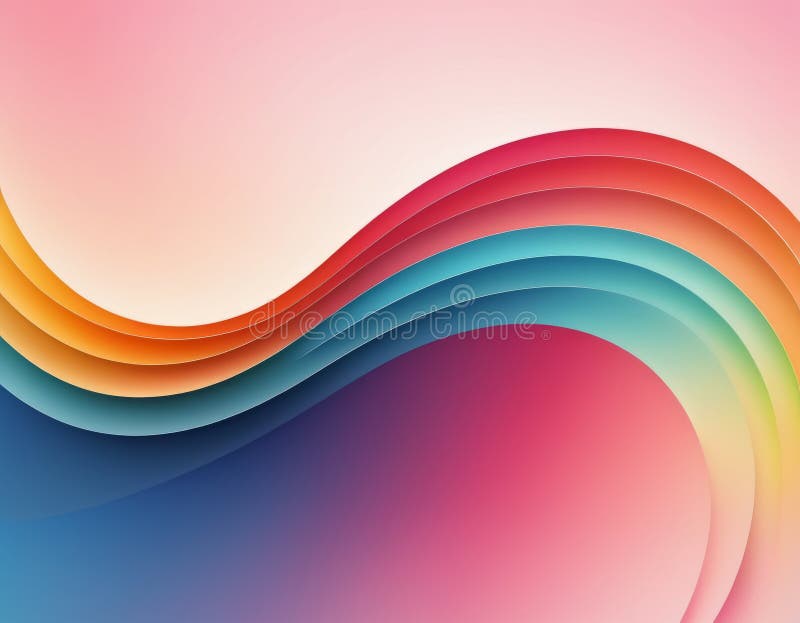 Abstract Gradient Rainbow Colors Background of Curved Lines Stock ...