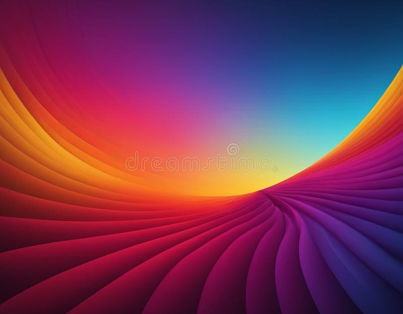 Abstract Gradient Rainbow Colors Background of Curved Lines Stock ...