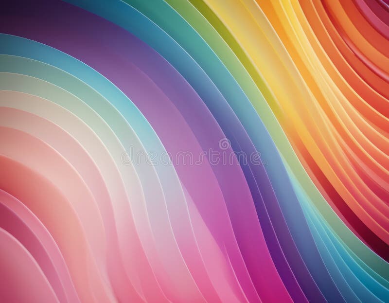 Abstract Gradient Rainbow Colors Background of Curved Lines Stock ...