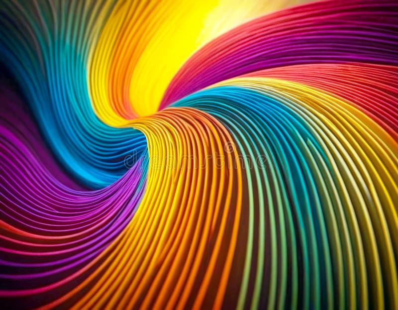 Abstract Gradient Rainbow Colors Background of Curved Lines Stock ...