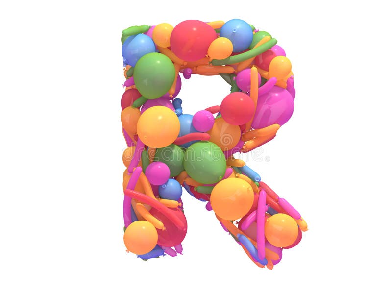 Multicolored balloon font. stock illustration. Illustration of letter ...