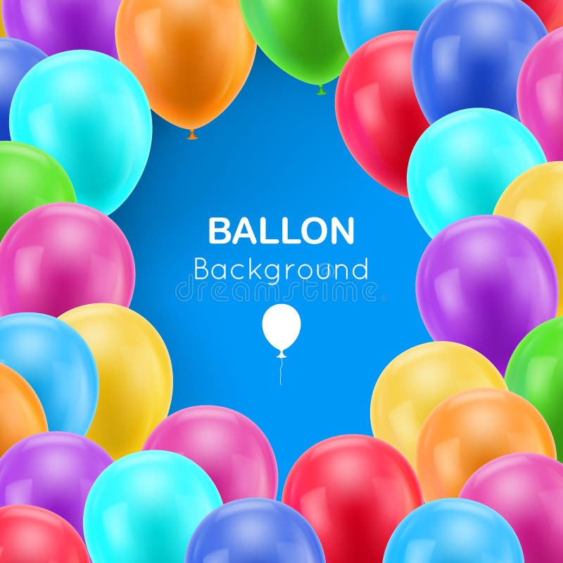 Multicolored Balls Frame Blue Background Stock Vector - Illustration of ...