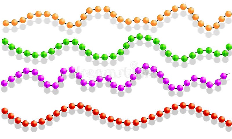 Multicolored Beads on a White Background. Stock Vector - Illustration ...