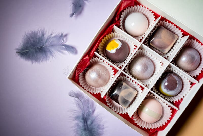 Multicolored Beautifully Decorated Handmade Candies with Fillings Stock ...