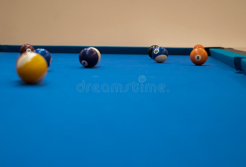 Multicolored Billiards, Billiard Balls on a Blue Table, Colored Balls ...