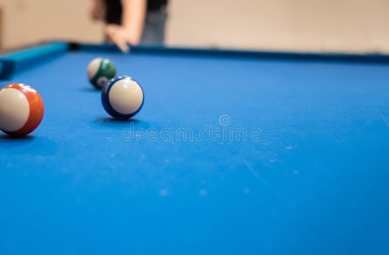 Multicolored Billiards, Billiard Balls on a Blue Table, Colored Balls ...