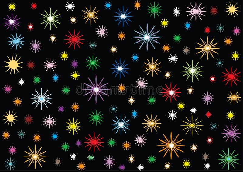Wallpaper with Colors of Stars Shapes on a Night Background. Stock ...