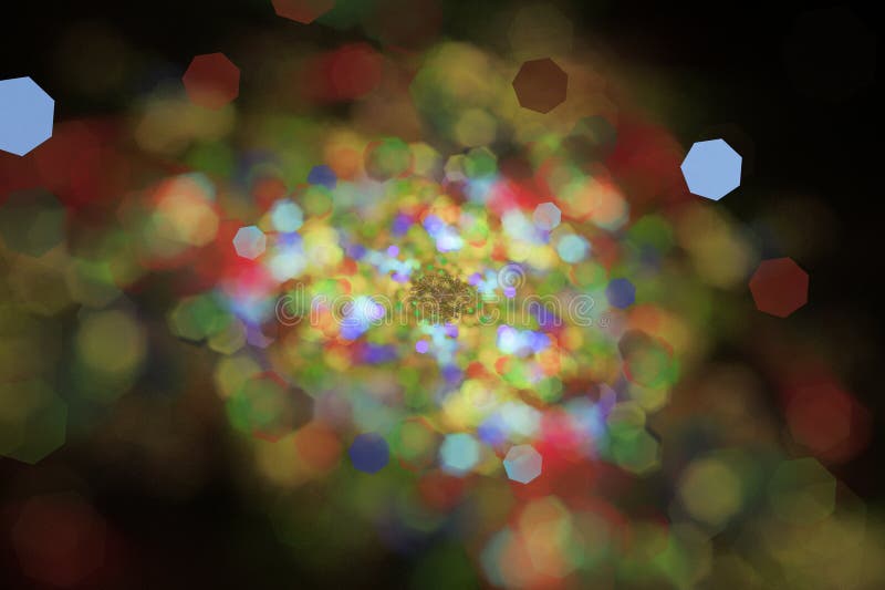 Multicolored Blurred Pattern of Small Hexagons on a Black Background ...