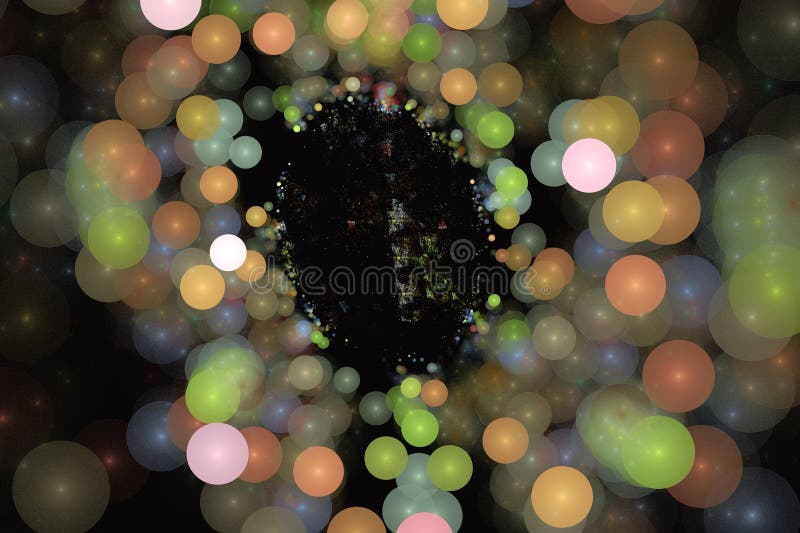Multicolored Blurred Pattern of Small Spheres on a Black Background ...