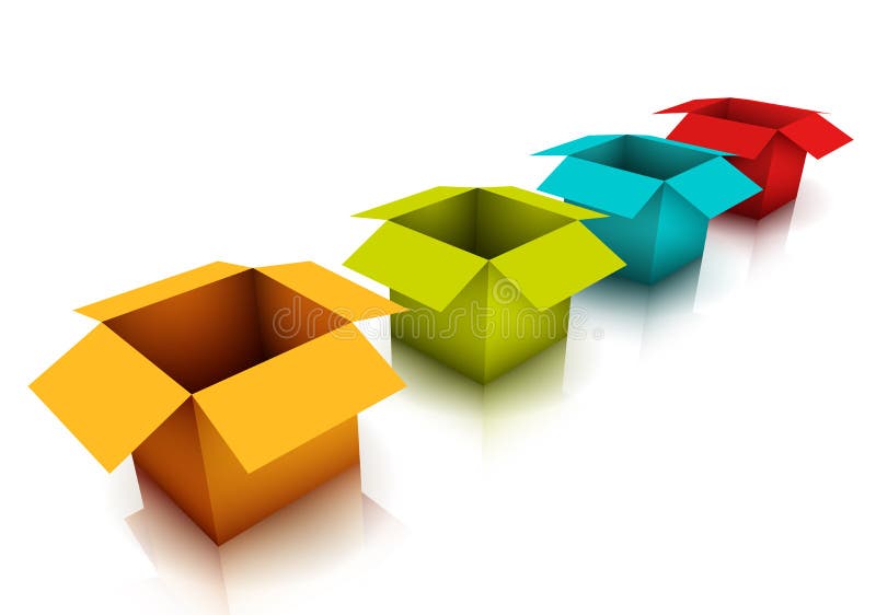 Multicolored boxes stock illustration. Illustration of multicolored ...
