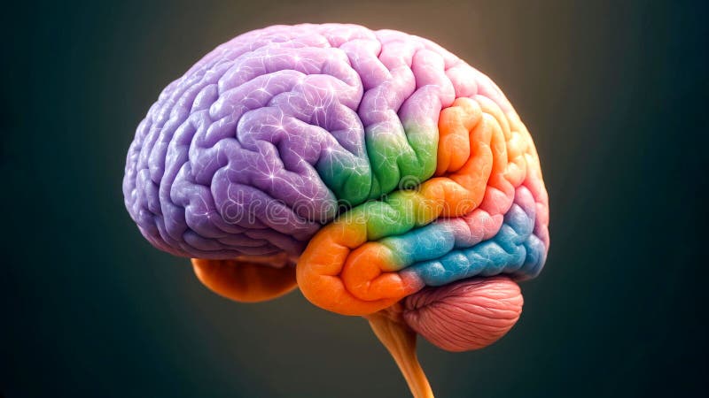 Multicolored Brain Waves: Vibrant Neurological Transformation Animation ...