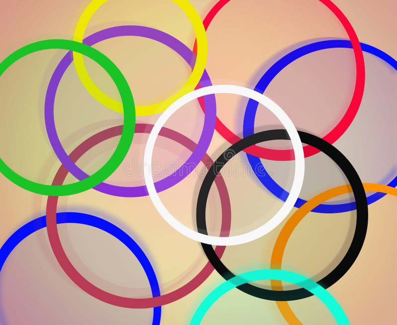 Multicolored Bright Abstract Rings Stock Illustration - Illustration of ...