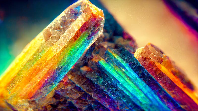 Multicolored Bright Crystals Stock Illustration - Illustration of ...