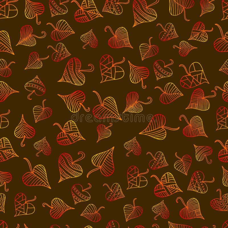 Multicolored, Bright Decorative Leaves Seamless Pattern, Psyched Stock ...