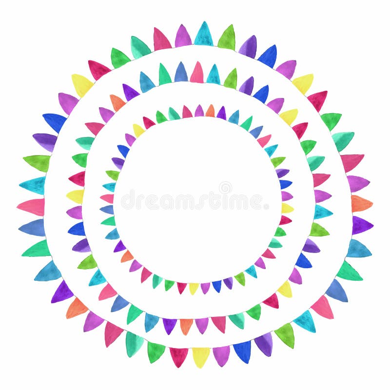 Multicolored Bright Flag Composition. Watercolor Stock Vector ...