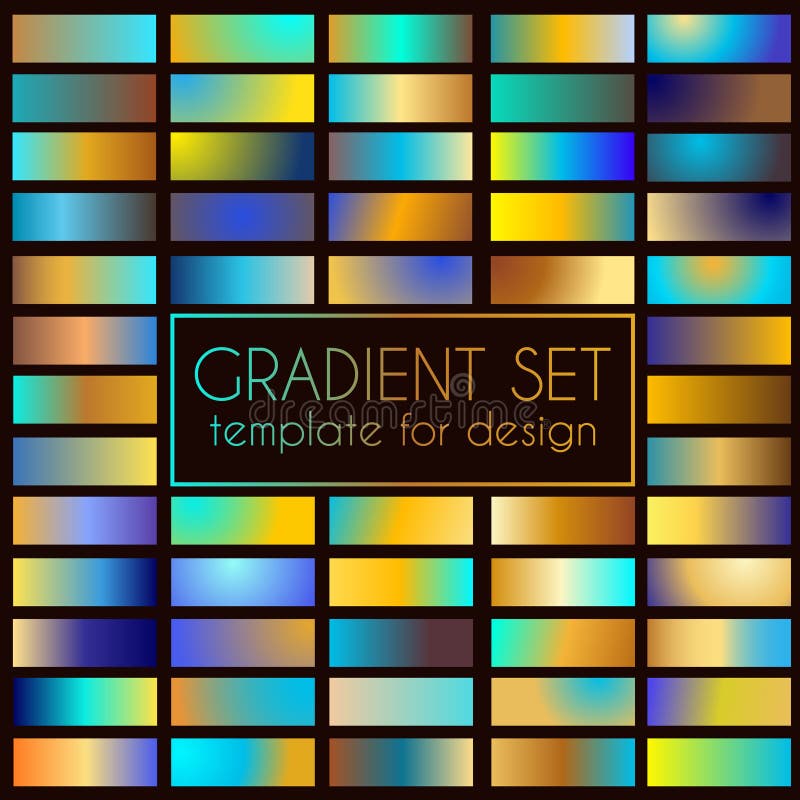 Multicolored Bright Gradient Set. Template for Design. Stock ...