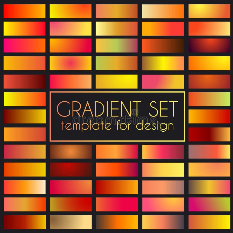Multicolored Bright Gradient Set. Template for Design. Stock ...