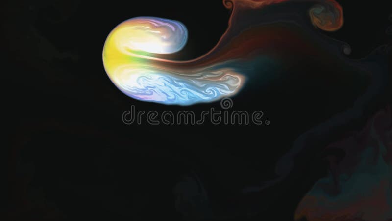 Multicolored Bright Paints Move in a Liquid with a Glow. Stock Video ...