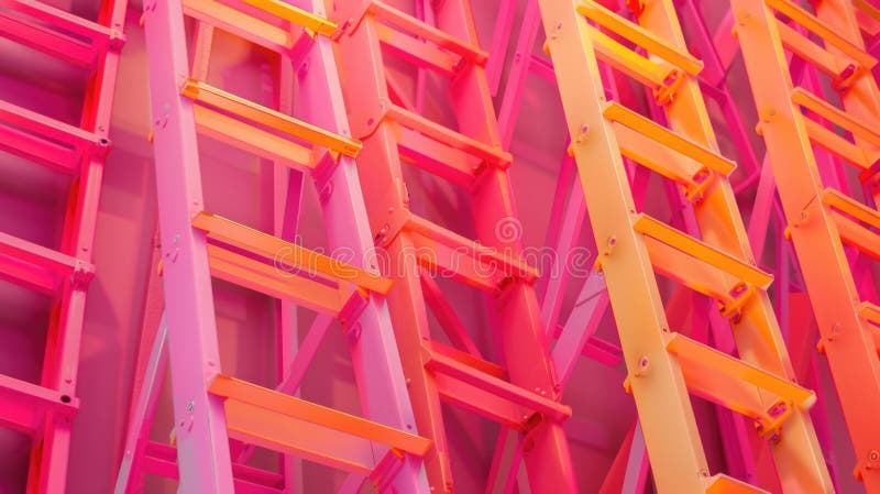 A Multicolored Building with a Variety of Ladders. Ideal for ...