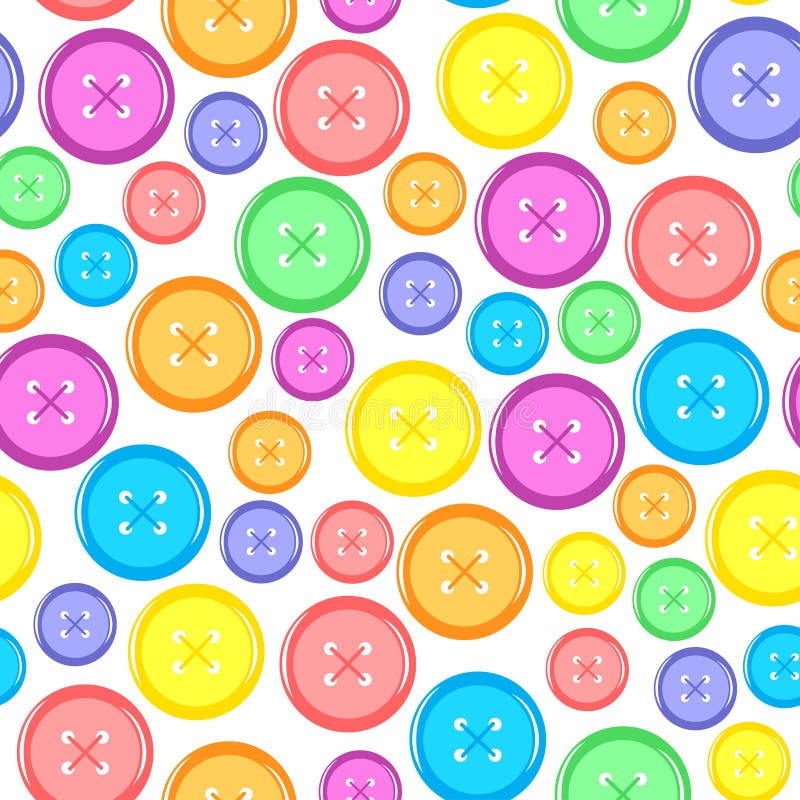 Multicolored Button Pattern Seamless Stock Vector - Illustration of ...