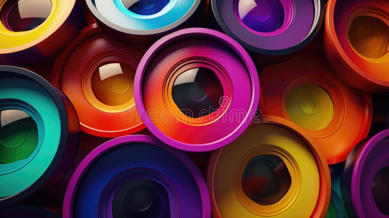 Multicolored Camera Lens Background, Abstract Illustration Stock ...