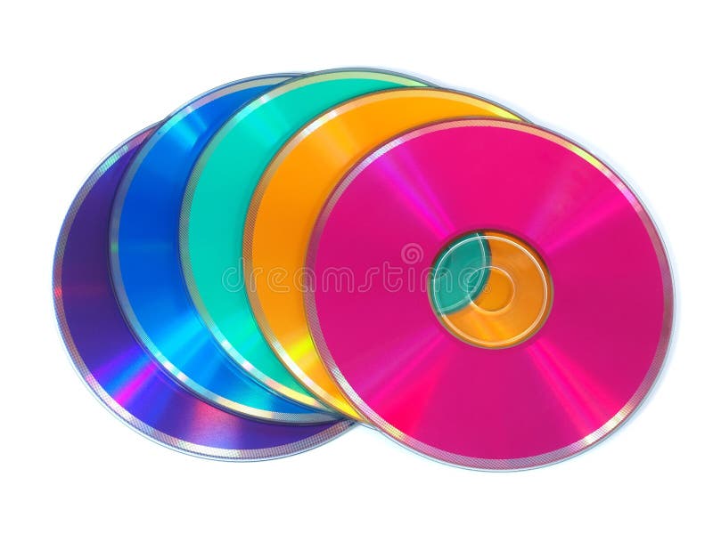 Multicolored CD, DVD disks stock image. Image of green - 9448537