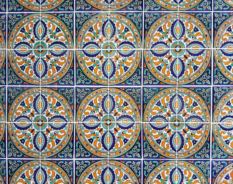 Polychrome Ceramic Tiles in a Wall Stock Photo - Image of adornment ...