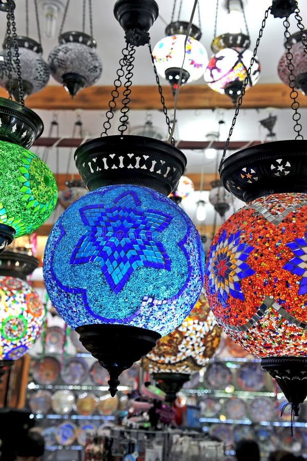 Multicolored chandeliers stock photo. Image of electricity - 26390064