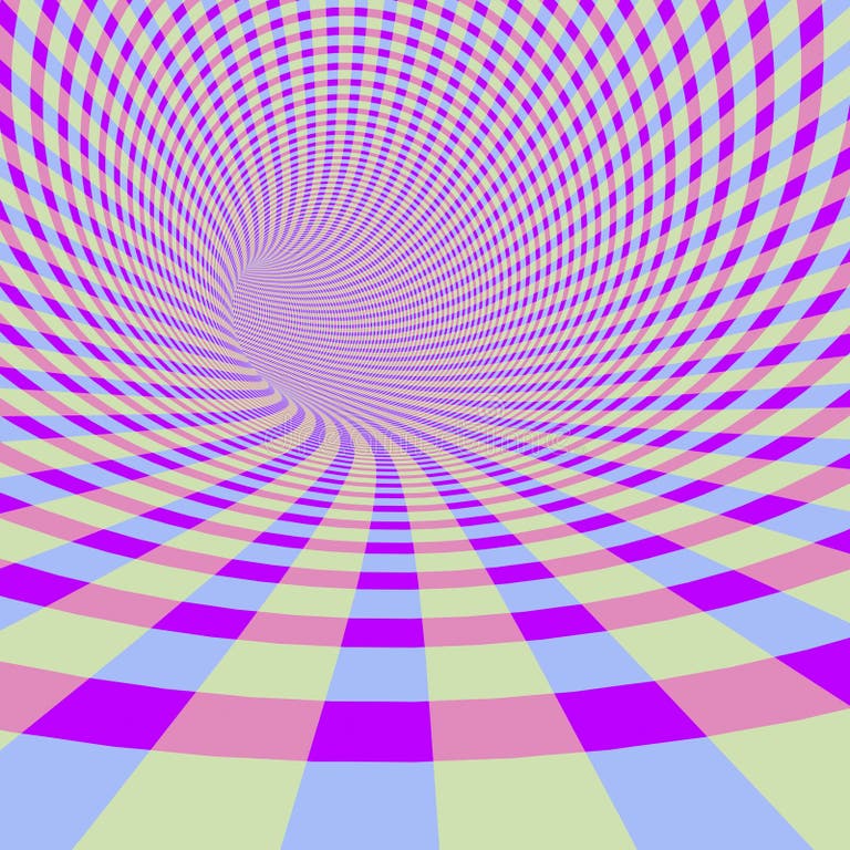 Multicolored Checkered Tunnel Creating a Vortex Illusion with Vibrant ...
