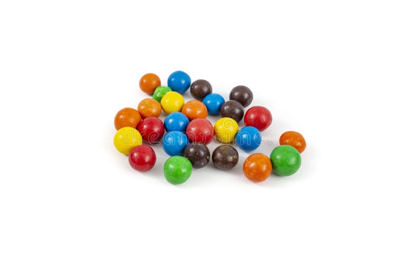 Multicolored Chocolate Balls Pile, Isolated on White Background Stock ...