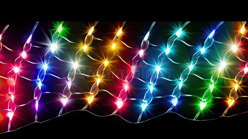 Multicolored Christmas String Lights Transparent Background Stock ...