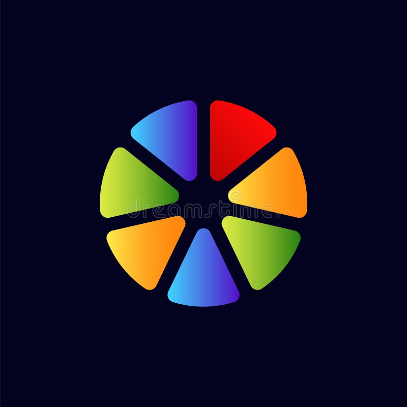 Multicolored Circle with Geometric Segments Forming a Star-shaped ...