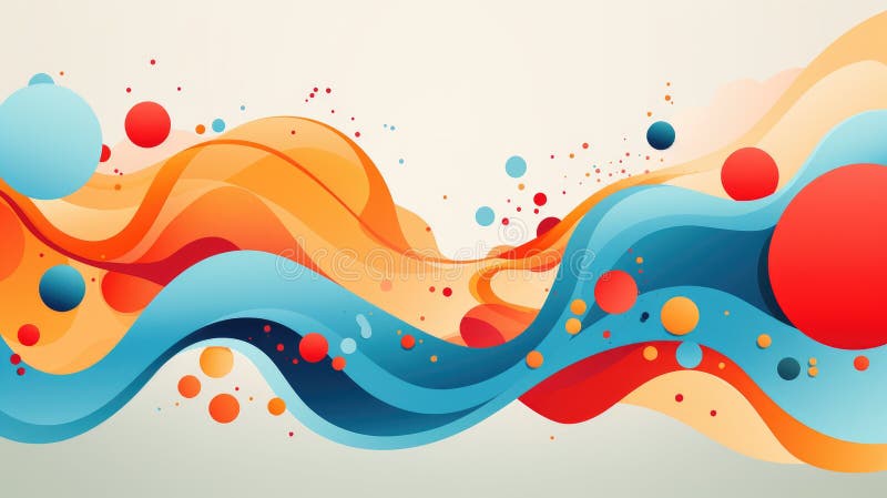 Colorful Abstract Background with Circles and Waves Stock Illustration ...