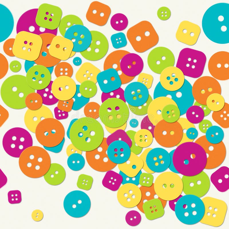 Multicolored Cloth Buttons Pattern Stock Illustration - Illustration of ...