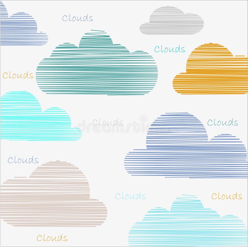 Multicolored Clouds Shading Stock Illustration - Illustration of clouds ...