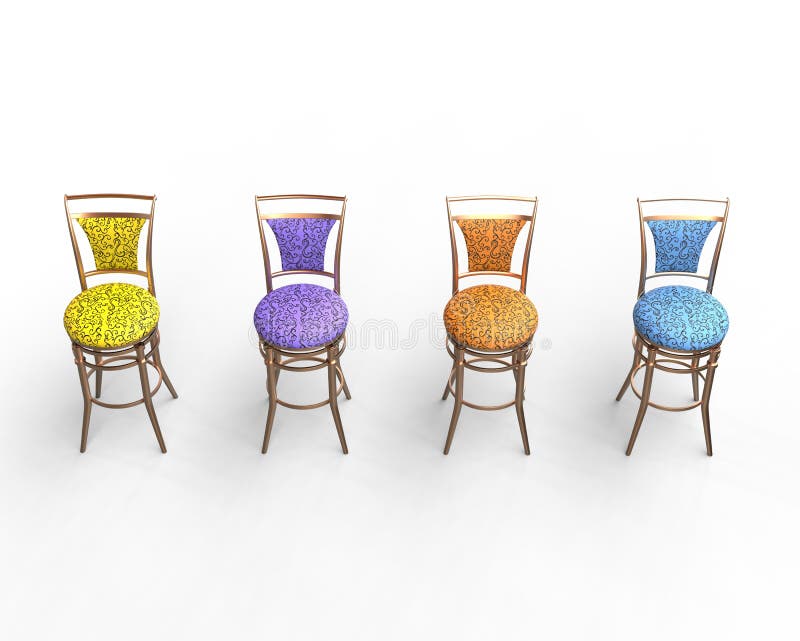 Coffee Shop Chair Slightly Top View. Stock Illustration - Illustration ...