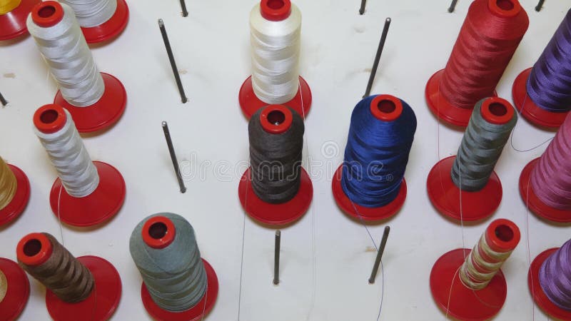Multicolored Colored Threads. Sewing Shop. Rolls of Thread in the ...