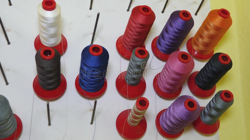 Multicolored Colored Threads. Sewing Shop. Rolls of Thread in the ...