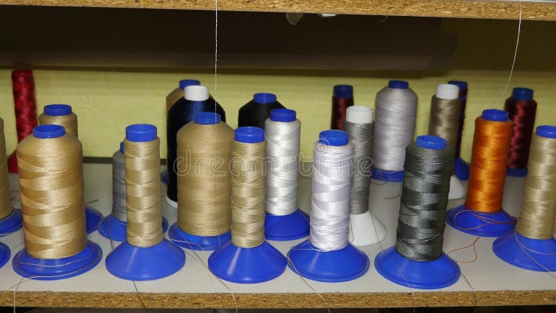 Multicolored Colored Threads. Sewing Shop. Rolls of Thread in the ...