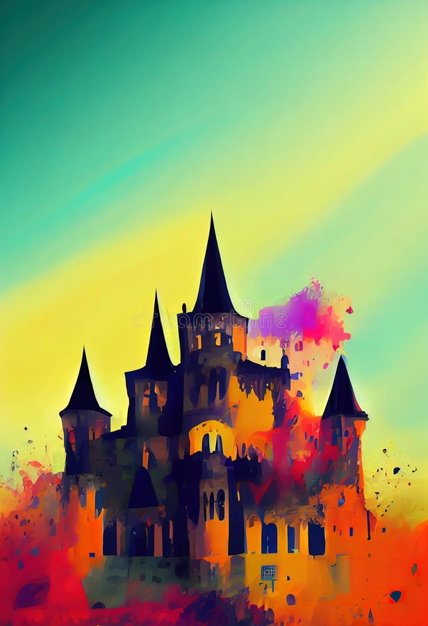 Multicolored Colorful Old Castle. an Ancient Castle Against the ...