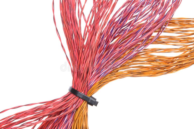 Twisted Multicolored Electric Computer Cable Stock Photo - Image of ...